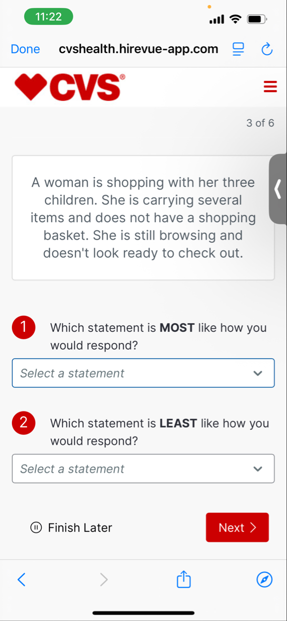 [Solved]: Done cvshealth.hirevue-app.com 3 of 6 A woman is