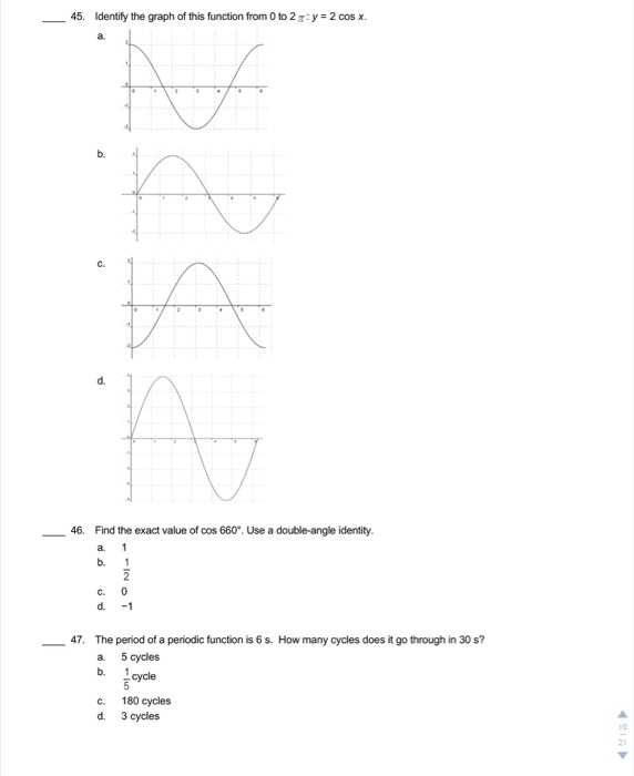 Solved _ 45. Identify the graph of this function from 0 to 2 | Chegg.com