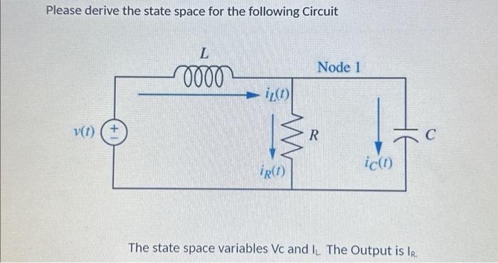 Solved Please derive the state space for the following | Chegg.com