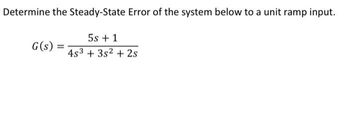 Solved Determine the Steady-State Error of the system below | Chegg.com