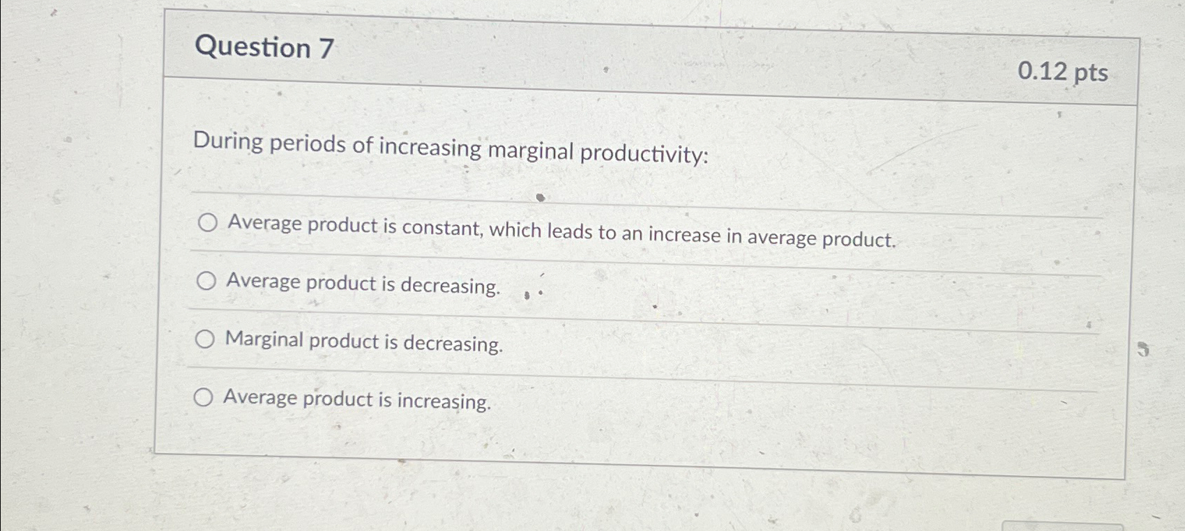 Solved Question 70.12 ﻿ptsDuring periods of increasing | Chegg.com