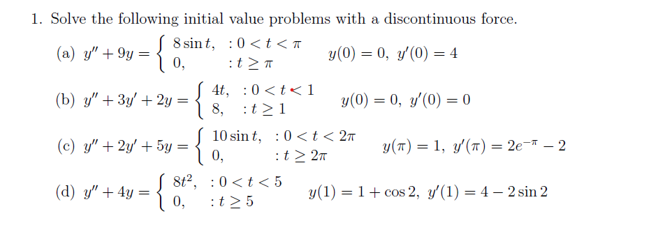 Solved use laplace tranform to solve for the remaining part | Chegg.com