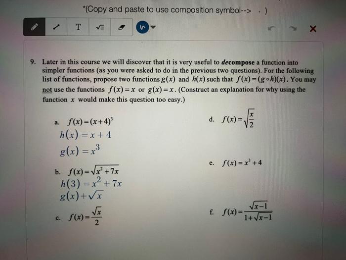Solved *(Copy and paste to use composition symbol-> . ) r | Chegg.com