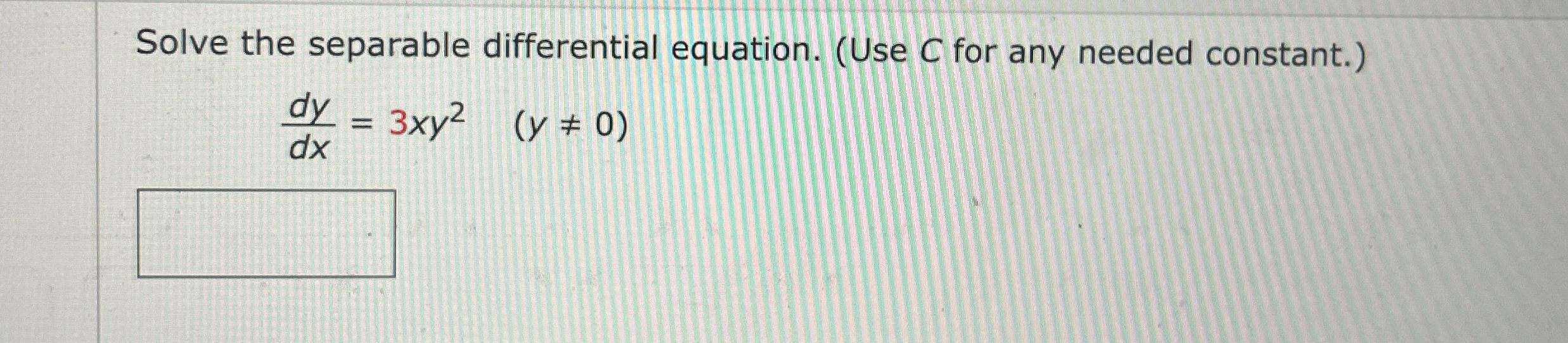 Solved Solve the separable differential equation. (Use C for | Chegg.com
