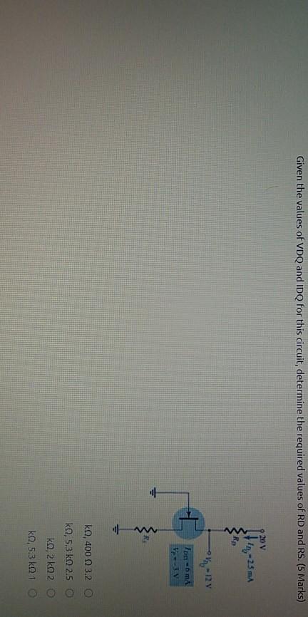 Solved Given the values of VDQ and IDQ for this circuit, | Chegg.com