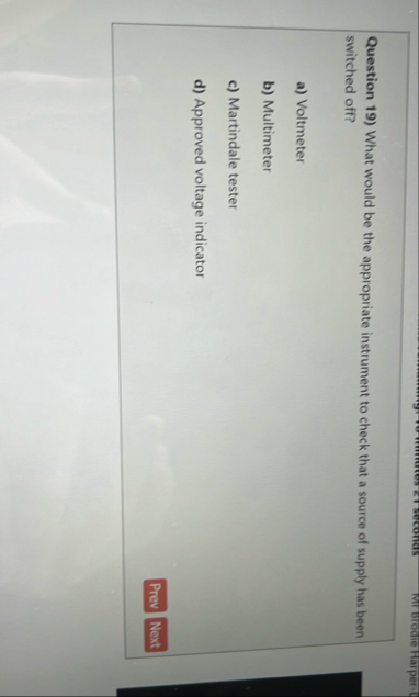 Solved Mil Brodie Harper-?Question 19) ﻿What would be the | Chegg.com