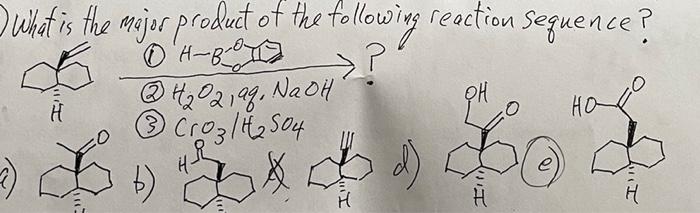 Solved What is the major product of the following reaction | Chegg.com