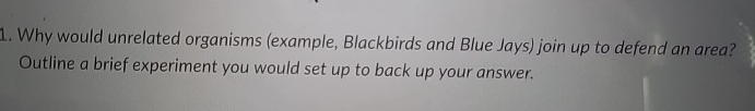 Solved Why would unrelated organisms (example, ﻿Blackbirds | Chegg.com