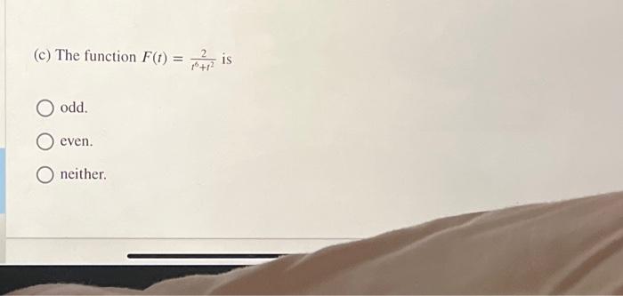 Solved Determine whether the function is even, odd, or | Chegg.com