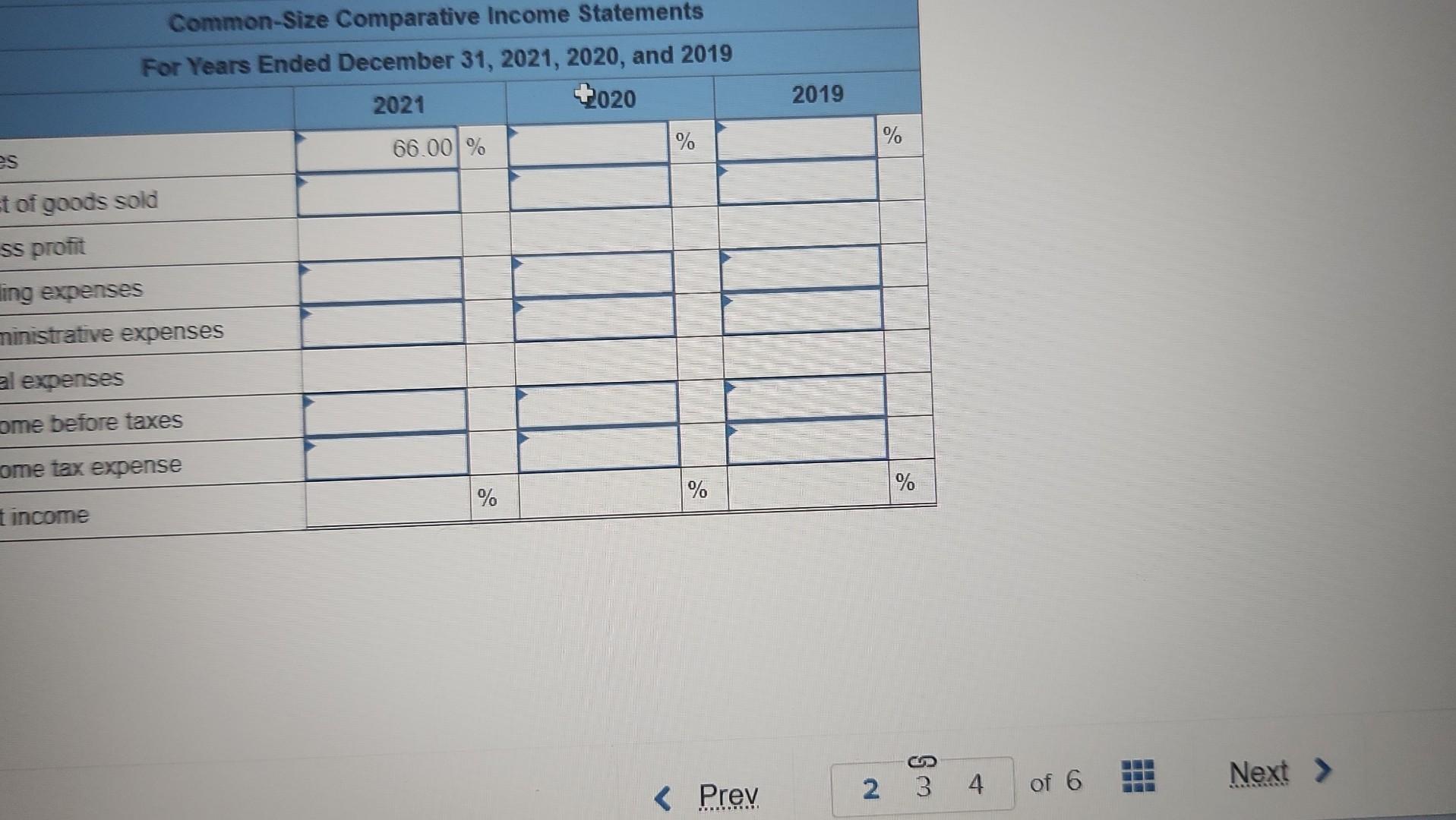 Complete the below table to calculate income | Chegg.com