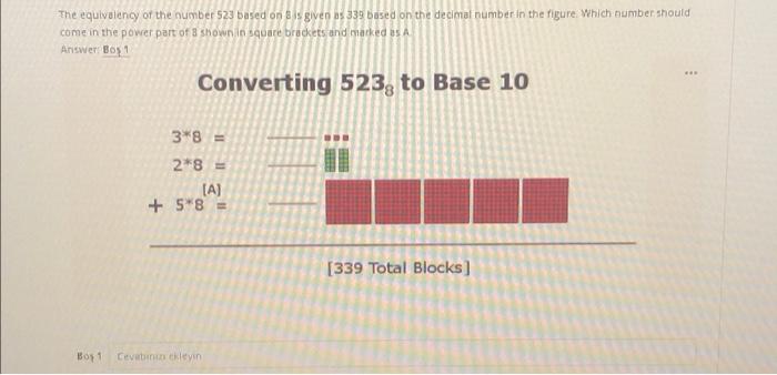 Solved The equivalency of the number 523 based on 8 is given | Chegg.com