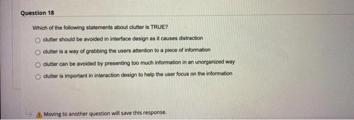 Solved Which of the following statements about clutter is | Chegg.com