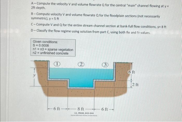 A - Compute the velocity V and volume flowrate Q for | Chegg.com