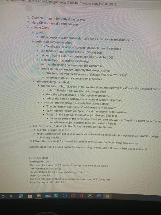 Solved Page of 2 import random class Character: This is | Chegg.com