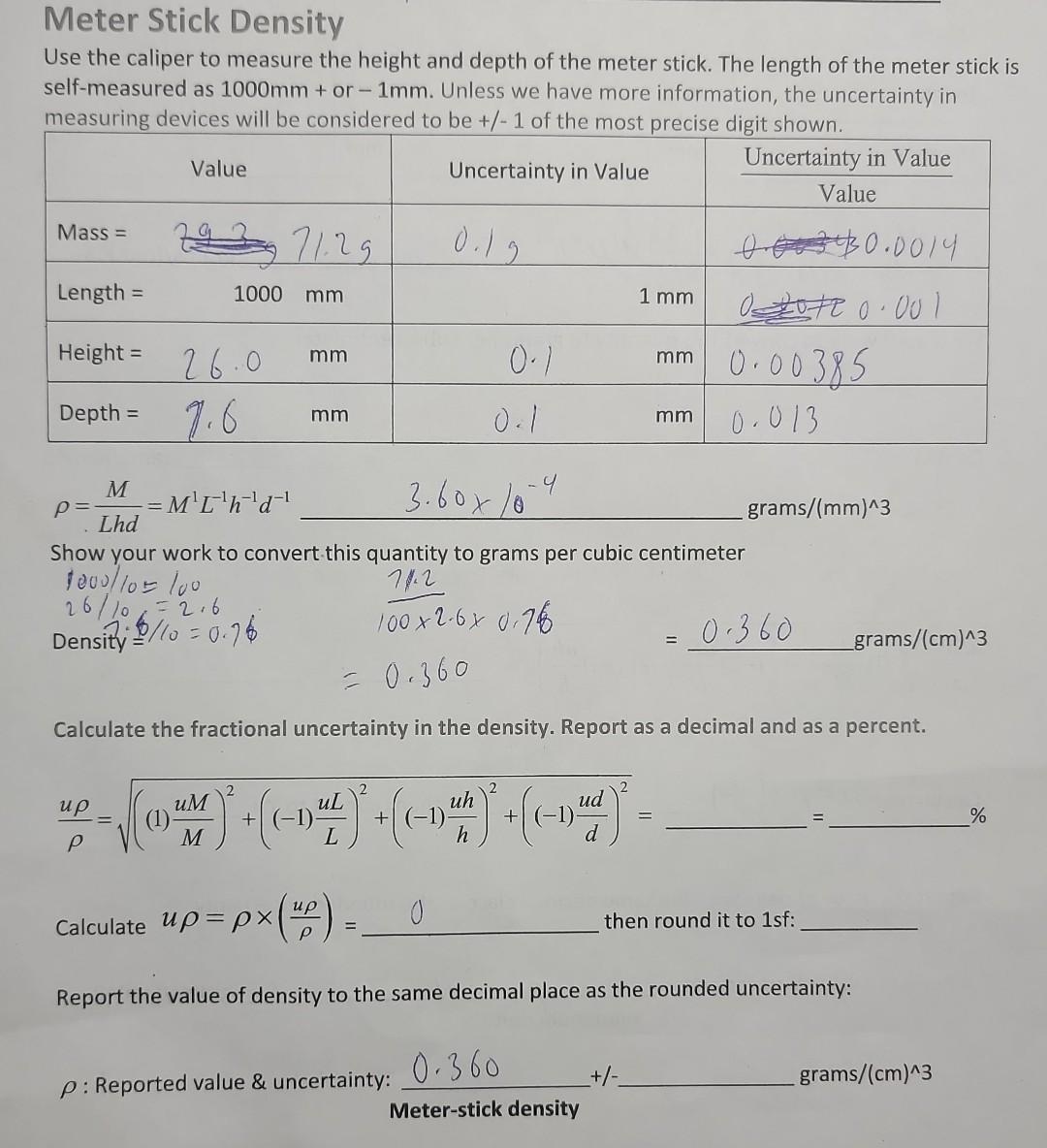How do I calculate the fractional uncertainty in the | Chegg.com