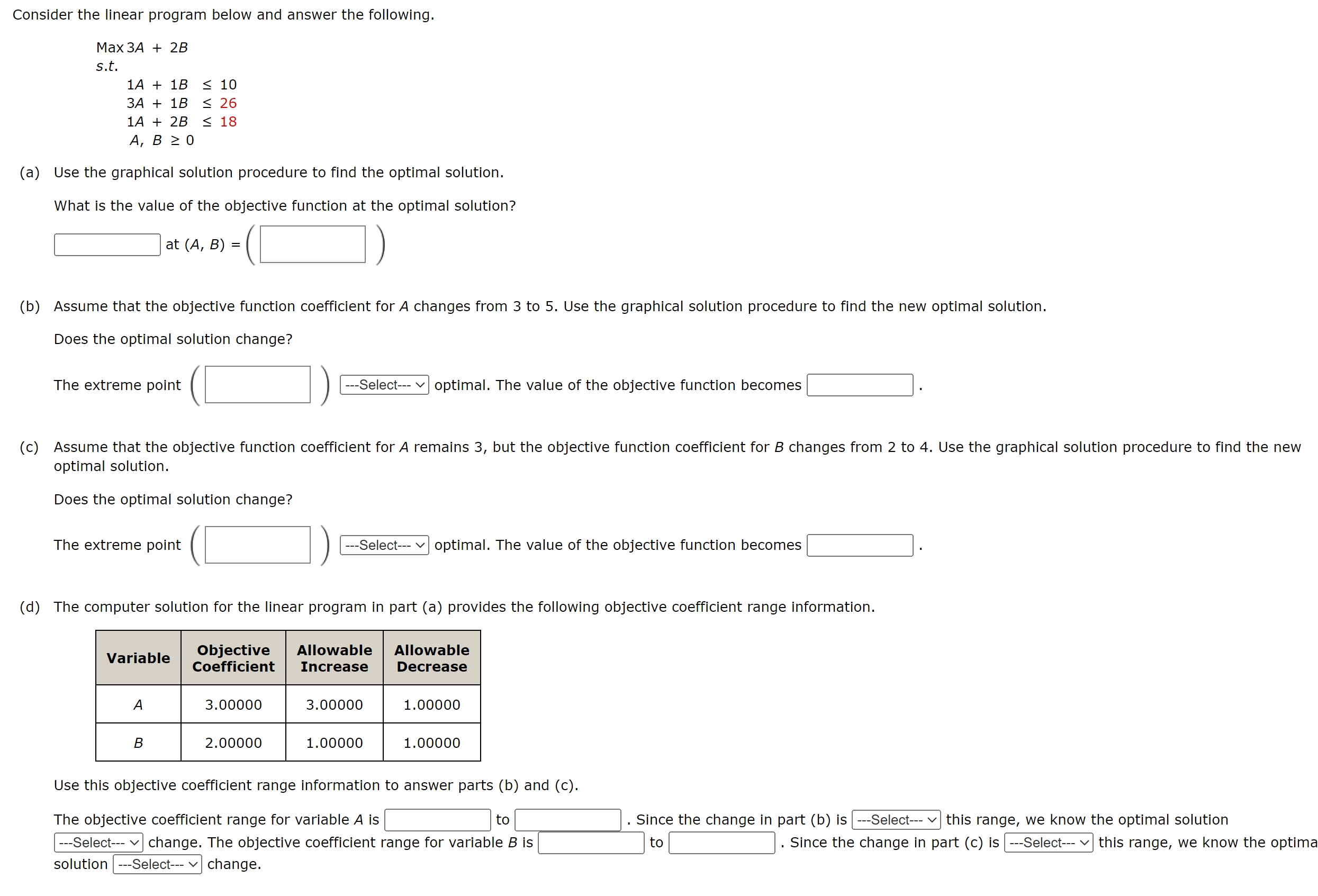 Consider the linear program below and answer the | Chegg.com
