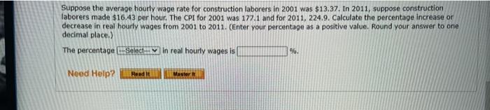 Solved Suppose the average hourly wage rate for construction | Chegg.com