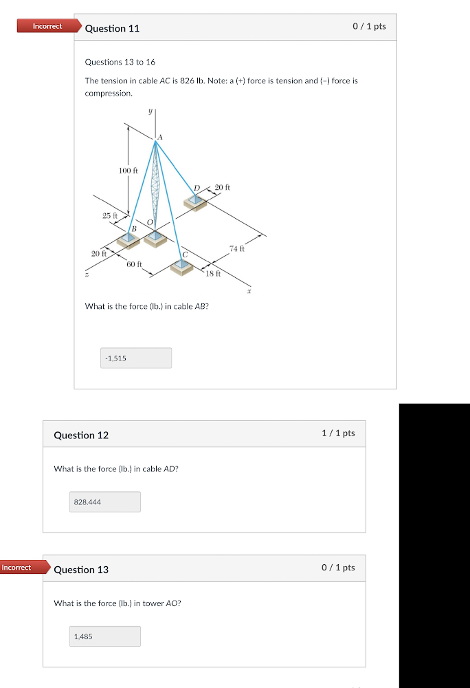 Solved IncorrectQuestion 1101 ﻿ptsQuestions 13 ﻿to 16The | Chegg.com