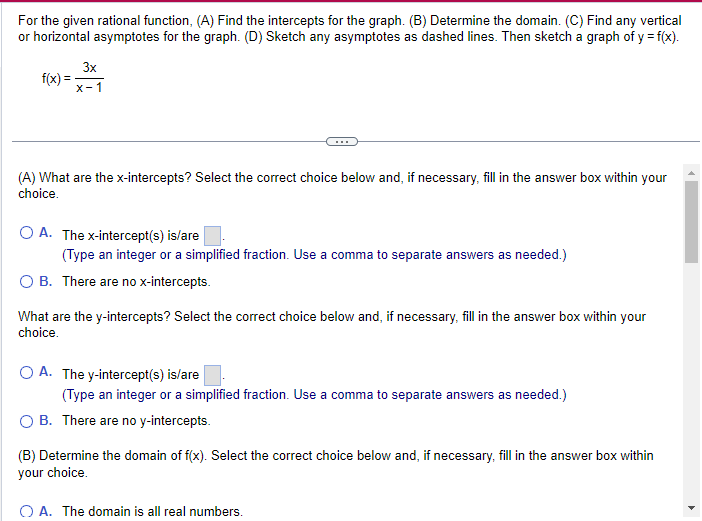 Solved For The Given Rational Function A find The