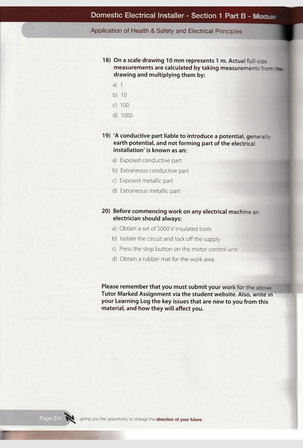 Solved Domestic Electrical Installer - ﻿Section 1 ﻿Part B | Chegg.com