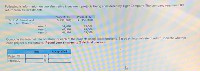 Solved Following is information on two alternative | Chegg.com