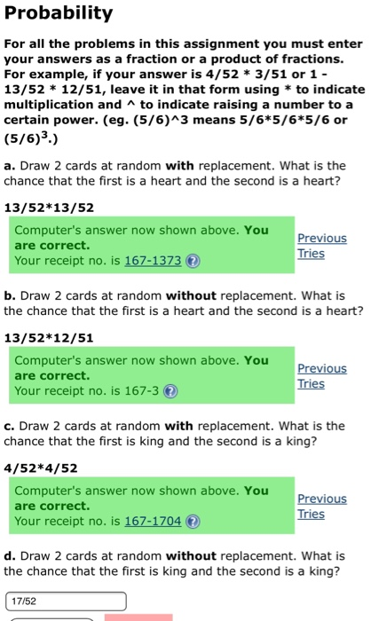 Solved Probability For all the problems in this assignment | Chegg.com