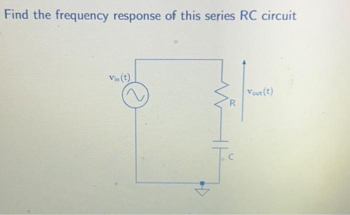 Solved Find the frequency response of this series RC circuit | Chegg.com