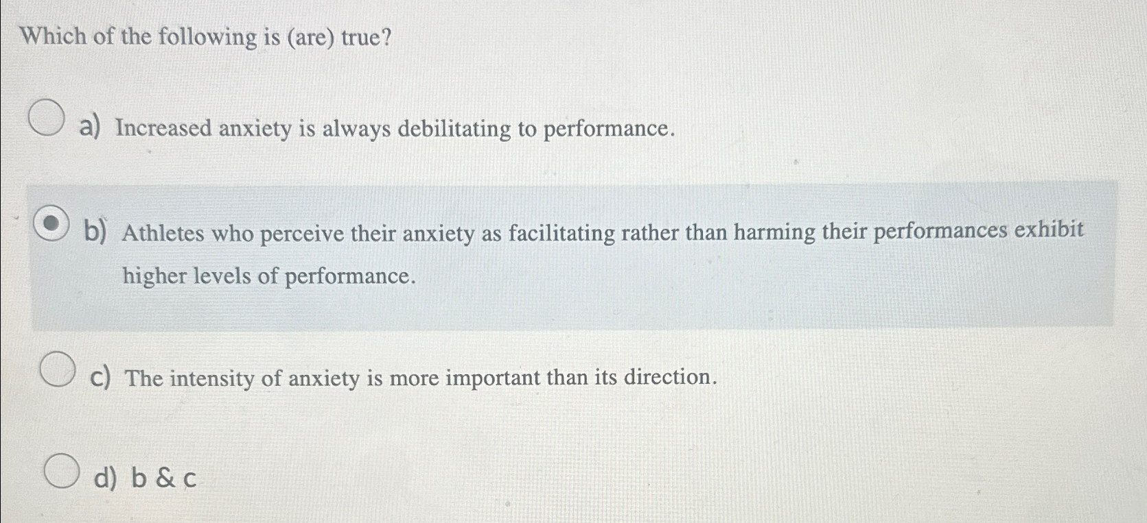 Solved Which of the following is (are) ﻿true?a) ﻿Increased | Chegg.com
