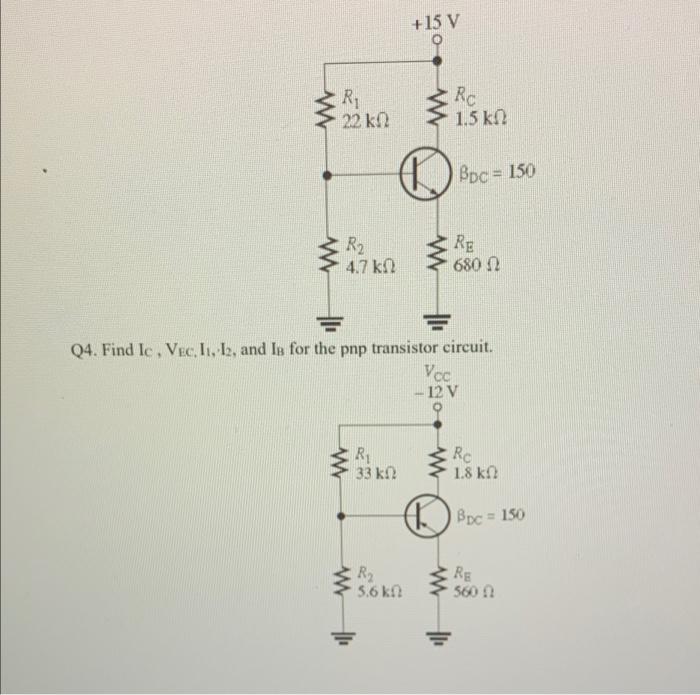 Solved Q1. Determine the Q-point for the circuit and draw | Chegg.com
