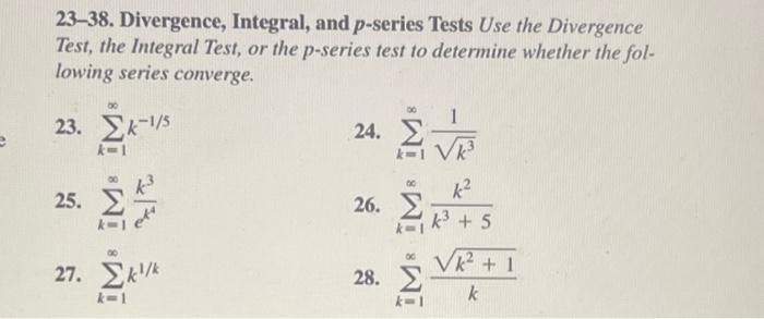 Solved 17–22. Integral Test Use the Integral Test to | Chegg.com Solved 17–22. Integral Test Use the Integral Test to | Chegg.com