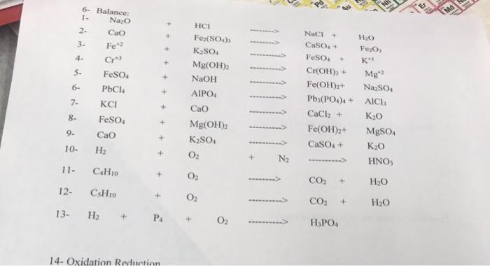 Solved 14- Oxidation Reduction | Chegg.com
