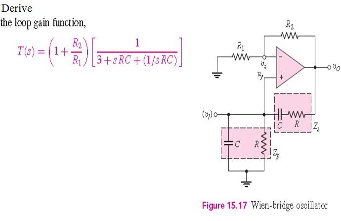 Solved Derive the loop gain function, R2 1 T(S) = 1+ R1 / | Chegg.com