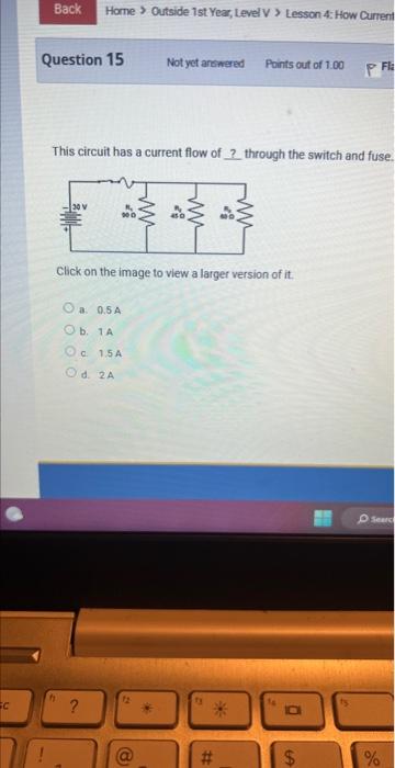 Solved This circuit has a current flow of ? through the | Chegg.com