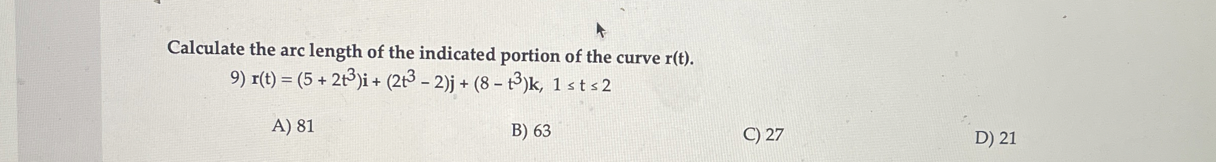 Solved Calculate the arc length of the indicated portion of | Chegg.com