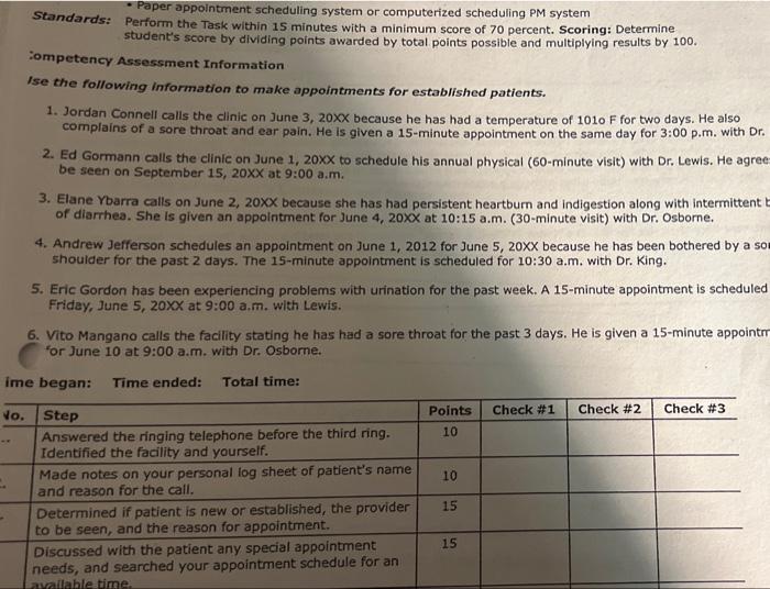 Paper appointment scheduling system or computerized | Chegg.com