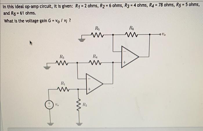 Solved In this ideal op-amp circuit, it is given: R1=2 ohms, | Chegg.com