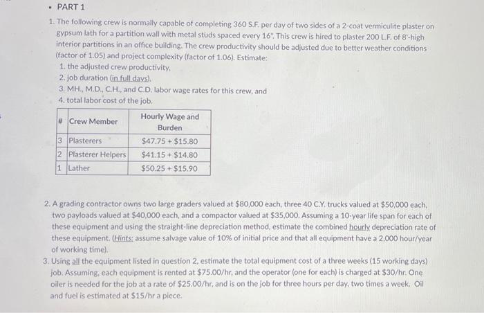 Solved • PART 2 4. Using RS Means Building Construction Cost | Chegg.com