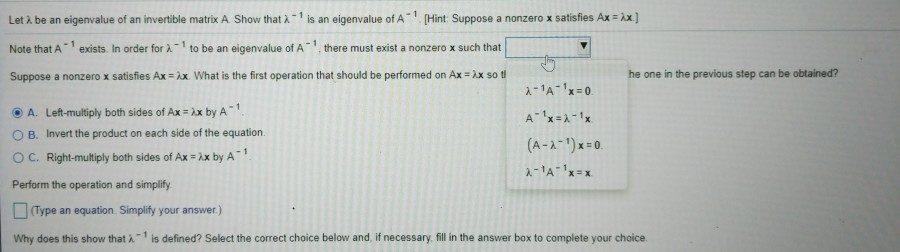 Solved 1 Let be an eigenvalue of an invertible matrix A Show | Chegg.com