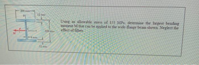 Solved -200 m Using an allowable stress of 155 MPa, | Chegg.com