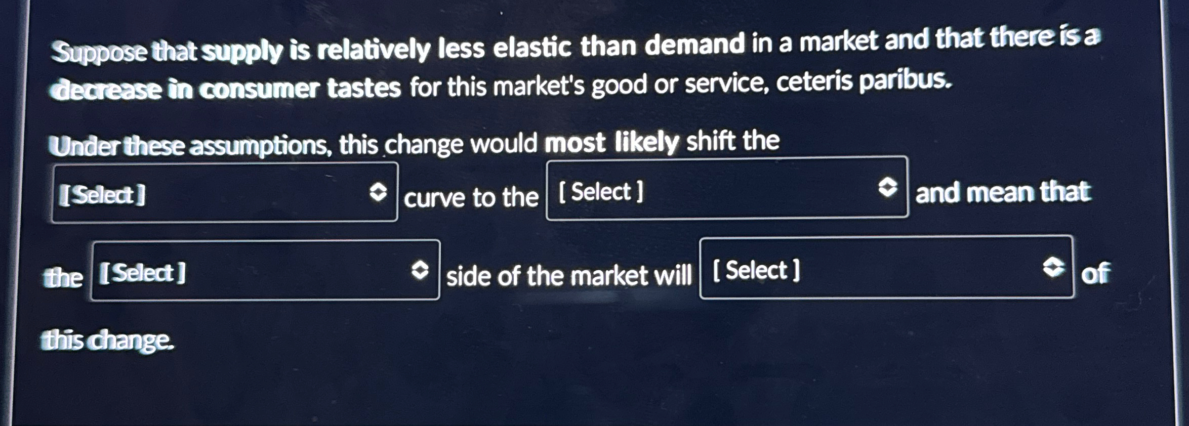 Solved Suppose that supply is relatively less elastic than | Chegg.com