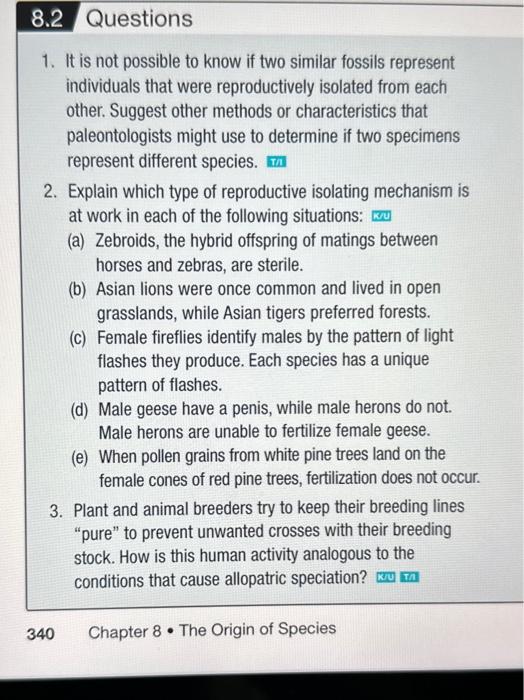 Solved 1. It is not possible to know if two similar fossils | Chegg.com