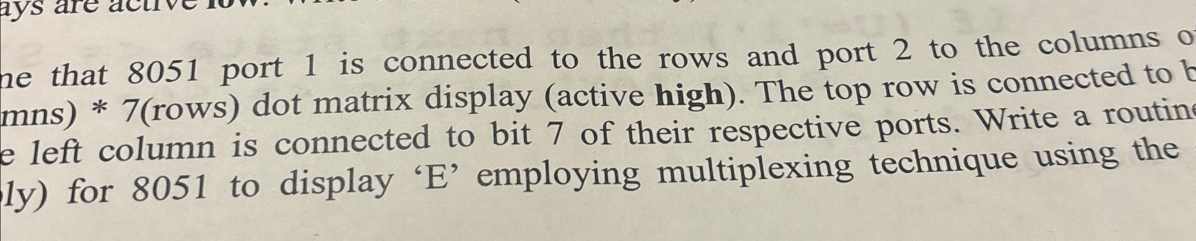 Solved that 8051 ﻿port 1 ﻿is connected to the rows and port | Chegg.com