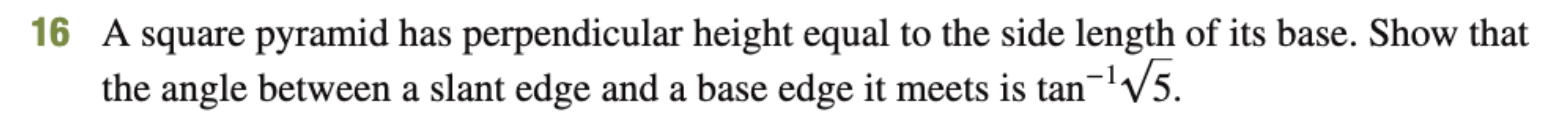 Solved 16 , ﻿A square pyramid has perpendicular height equal | Chegg.com