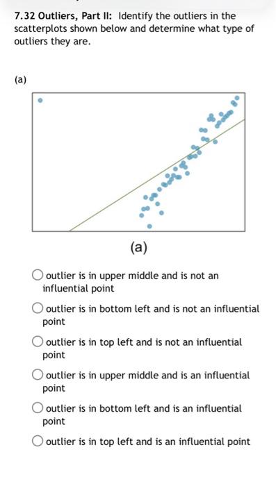 Solved 7.32 Outliers, Part II: Identify the outliers in the | Chegg.com