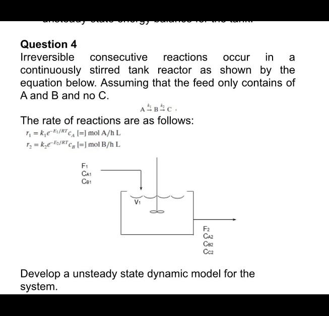 Solved Question 4 Irreversible consecutive reactions occur | Chegg.com