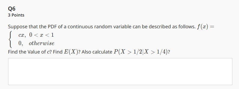 Solved Q63 ﻿PointsSuppose that the PDF of ﻿a continuous | Chegg.com