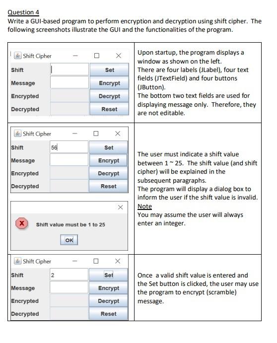 Solved Question 4 Write a GUI-based program to perform | Chegg.com