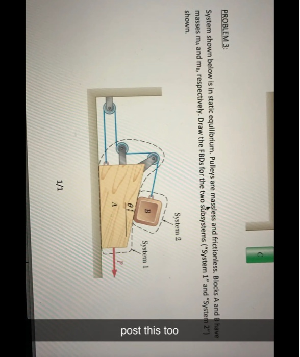 Solved PROBLEM 3: System shown below is in static | Chegg.com