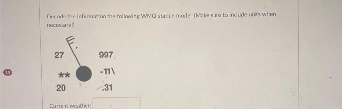 Solved Decode the information the following WMO station | Chegg.com