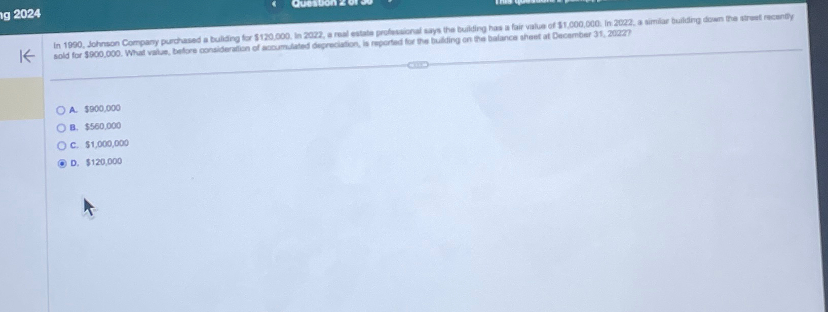 Solved sold for $900,000. ﻿What value, before consideration | Chegg.com